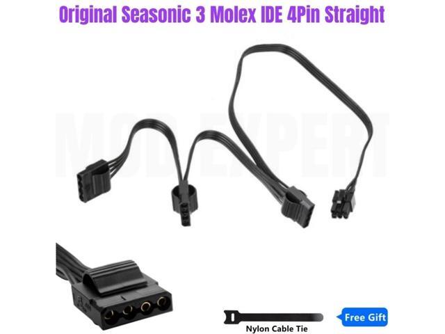 Original Seasonic 3 Molex IDE 4Pin Peripheral Modular Power Cable for ...