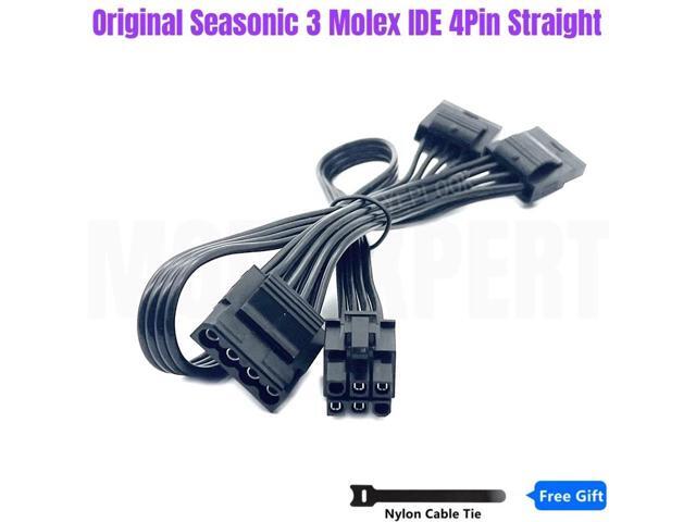 Original Seasonic 6Pin to 3 Molex IDE 4Pin Perif Straight Power Cable ...
