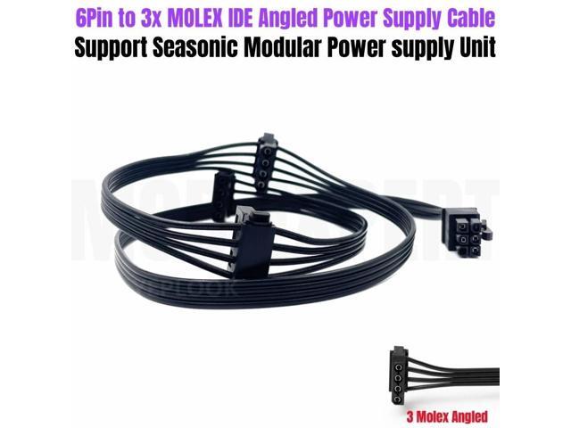 6Pin to 3 Molex IDE 4Pin Belt Peripheral Modular Power Cable for ...
