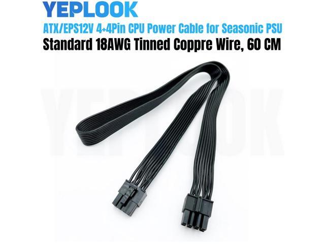 YEPLOOK PSU 8Pin to 4+4Pin EPS 12V CPU Power Cable for Seasonic PRIME ...
