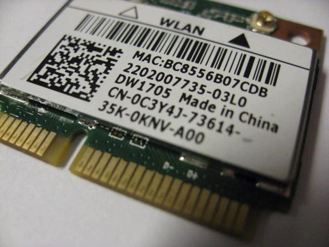 New Dell DW1705 Inspiron 15 3521 3537 3541 WiFi+Bluetooth Mini PCI-E ...