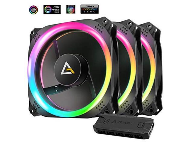 Antec Prizm 120 ARGB 3+2+C, 3x RGB Dual Ring PWM Fan, 2 x LED Strip ...