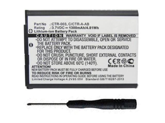 Replacement CTR-003 C/CTR-A-AB Battery for Nintendo 3DS N3DS CTR-001 ...