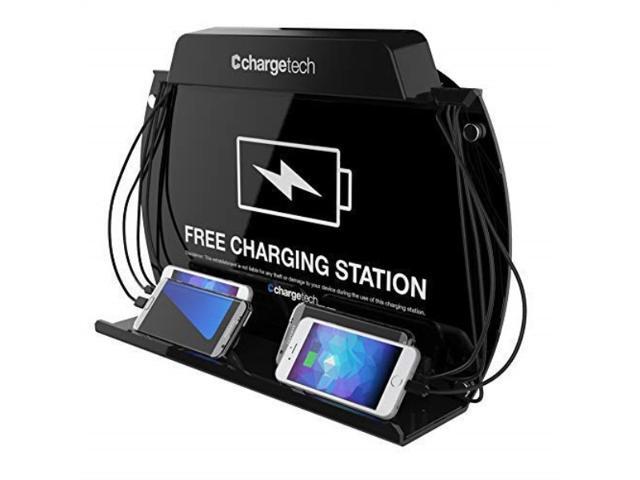 ChargeTech Wall Mount & Table Top Charging Station, (8) Braided Cables ...