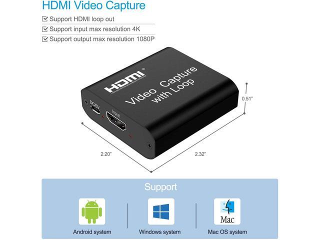 DIGITNOW Video Capture Card 4K HDMI Video Capture Device with Loop Out ...