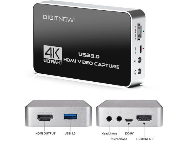 DIGITNOW 4K HD USB 3.0 Video Capture Card with HDMI Loop-Out, 4k 60Hz ...