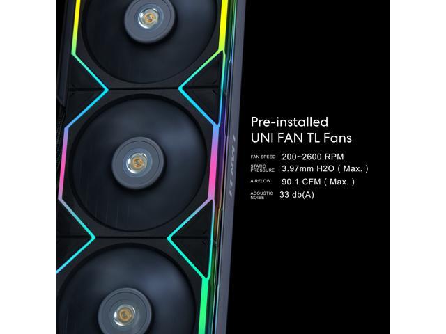 Lian Li Hydroshift 360 AIO - Pre-installed 3 x TL Fans - Side-Mounted ...