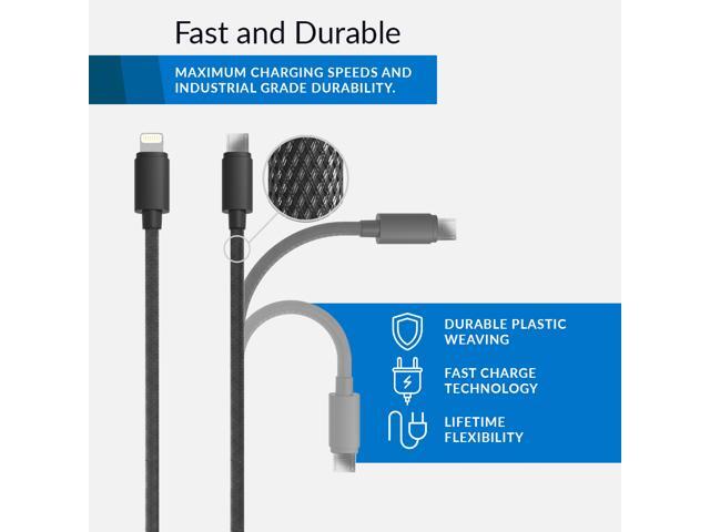ChargeTech Power Table Charging Station, (6) Braided Cables, Qi ...