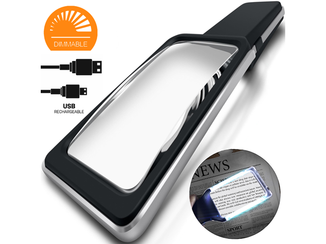 [Rechargeable] 4X Magnifying Glass with [10 Anti-Glare & Fully Dimmable ...