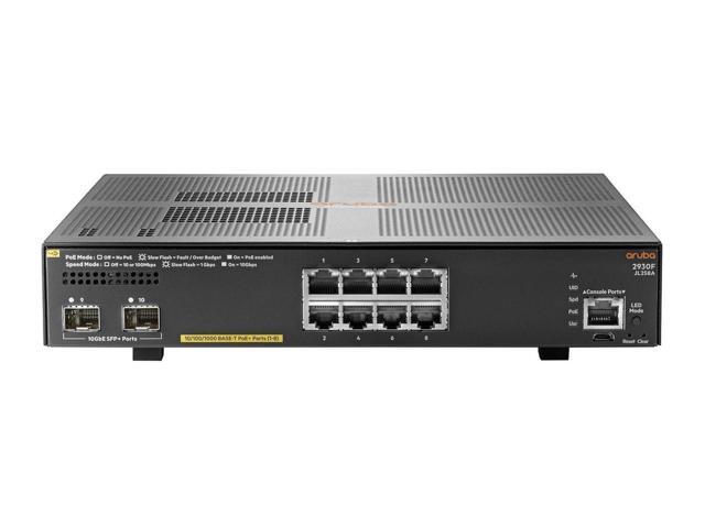 HP JL258A Aruba 2930F 8G PoE+ 2SFP+, Fixed Port L3 Managed Ethernet ...