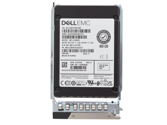 Refurbished: Dell 3CHC8 800GB SAS-24Gbps Mixed Use 3DWPD 2.5-Inch SSD ...