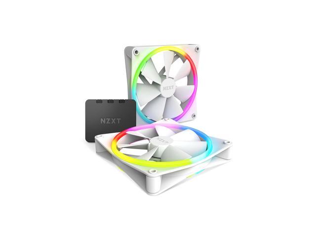 NZXT F140RGB Duo - 140mm Dual-sided RGB Fan - Twin Pack (White) w/RGB ...