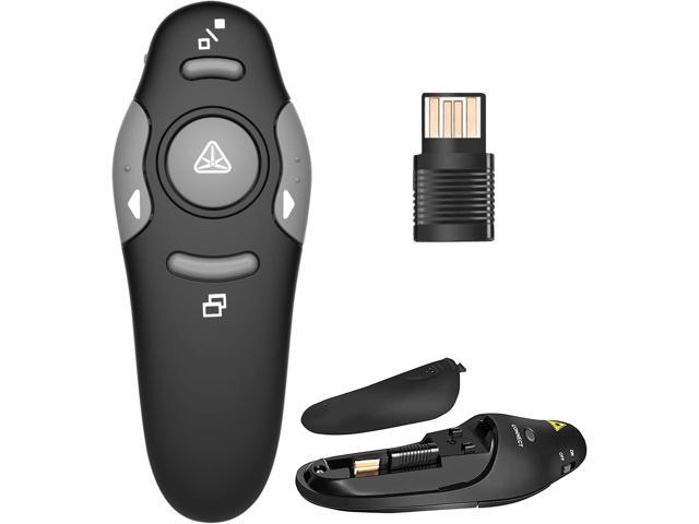 Presentation Clicker Wireless Presenter Remote, PowerPoint Clickers with Laser Pointer, RF 2 ...