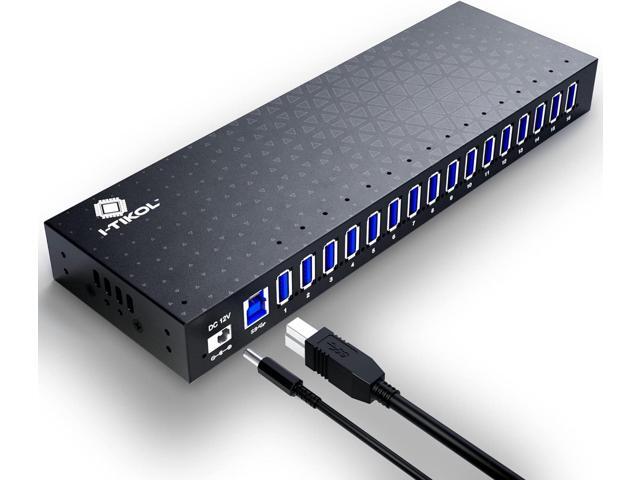 USB 3 0 Hub - 16 Ports Powered USB Hub - Desktop USB Expander Hub - up ...
