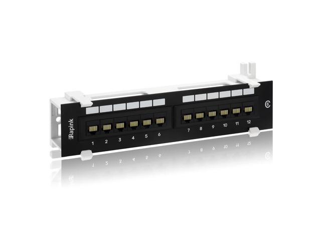 Rapink Patch Panel 12 Port Cat6 10G Support, Network Patch Panel UTP 10 ...