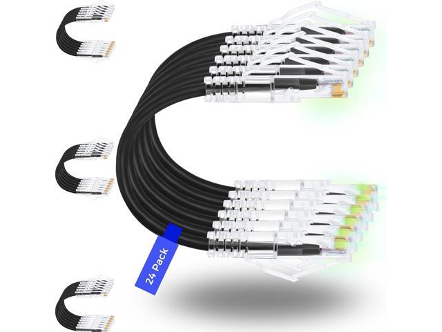 Patch Cables Cat6/ Cat6a 1ft (24 Pack) Slim, Cat6a Ethernet Patch Cable ...