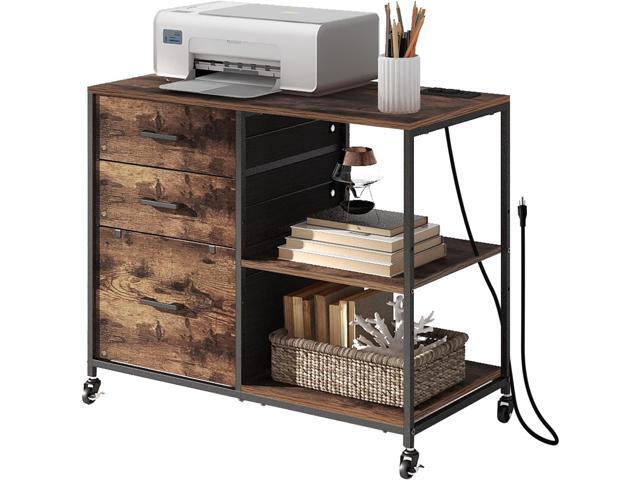 VEDECASA Lateral File Cabinet with 3 Fabric Drawer fits A4 Letter Size ...