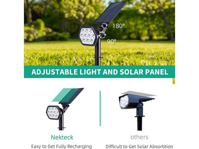 Nekteck Solar Lights Outdoor,10 LED Landscape Spotlights Solar Powered ...