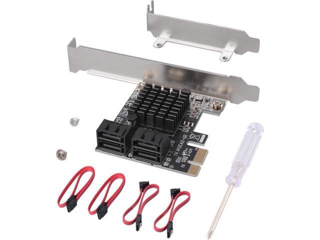 SATA Card 4 Port with 4 SATA Cables, 6 Gbps SATA 3.0 Controller PCI ...