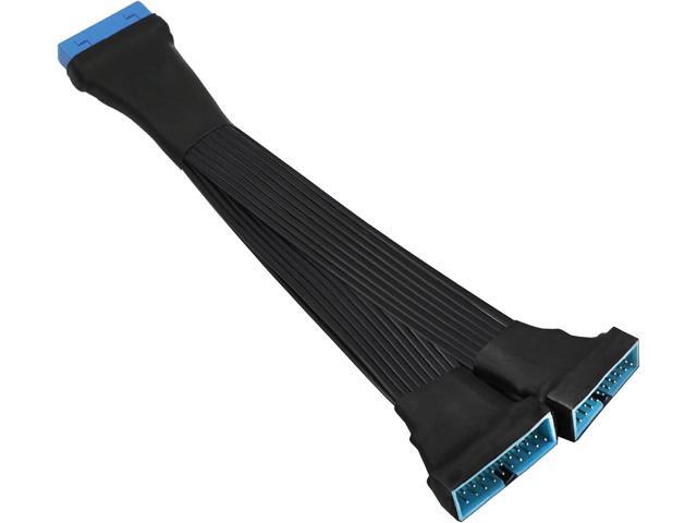 USB 3.0 Header Extension Cable, 19/20 Pin 1 to 2 Y Splitter Internal ...