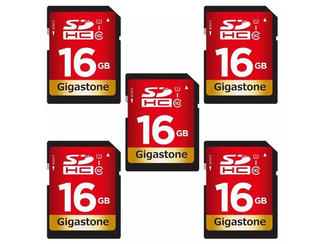 GIGASTONE 16GB SDHC Memory Card, 5 Pack Premium Series, Transfer Speed ...