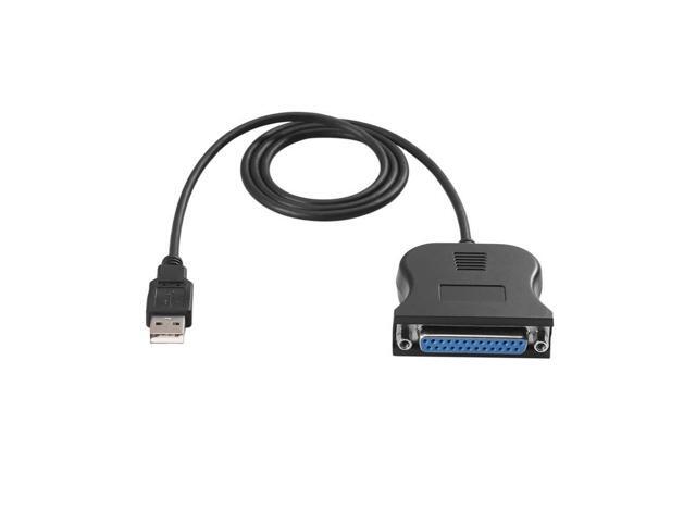 Black USB to 25 Pin DB25 Parallel Printer Cable Adapter Cord Converter ...