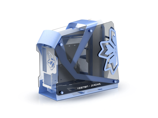 Zeaginal ZC-09 X YESTON Tempered Glass Mini Computer Case Support 360mm ...