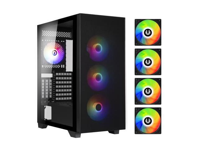 BitFenix Flow Mesh 4 ARGB Fans, High Airflow PC Gaming Case Black, GPU ...