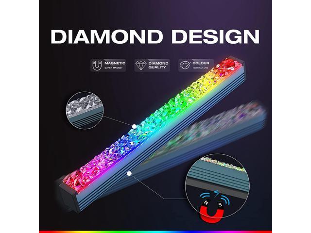 2-Pack Acrylic ARGB LED Strip for PC with 5V 3-pin ARGB LED and 4-pin ...