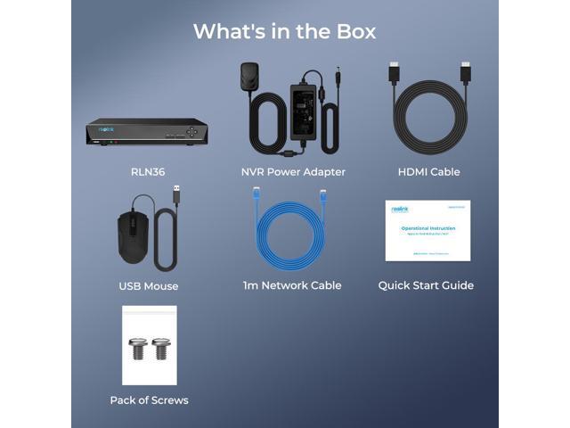 REOLINK 36 Channel 12MP PoE NVR Video Recorder, Capacity Up to 48TB ...