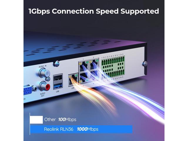 REOLINK 36 Channel 12MP PoE NVR Video Recorder, Capacity Up to 48TB ...