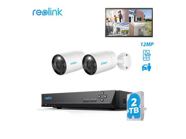 REOLINK 8CH 12MP PoE Security Camera System, 2 Bullets 12MP RLC-1212A ...