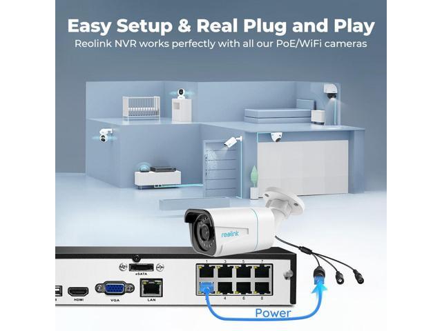 Reolink 8CH NVR 2TB HDD Built-in, Support up to 12MP, 8-Channel PoE NVR ...