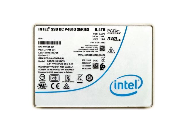Refurbished: Intel SSD 6.4TB DC P4610 2.5 U.2 NVMe PCIe 3.0 ...