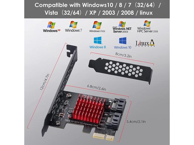 2 SATA expansion card, PCI-E 3.0 GEN3 JMICRON + JMB582 chip, 6Gbit/s ...