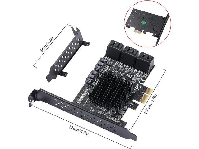 PCIe SATA Card 8 Ports with 8 SATA Cables and Slim Bracket, 6Gbps SATA ...