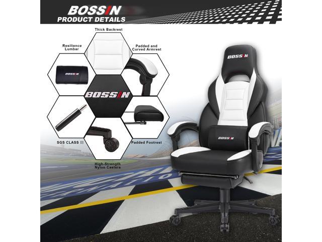 BOSSIN Racing Style Gaming Chair Computer Desk Chair with Footrest and ...