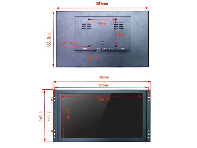 12 inch Industrial Display Touch Monitor 1920*1080 FHD IPS Open Frame ...