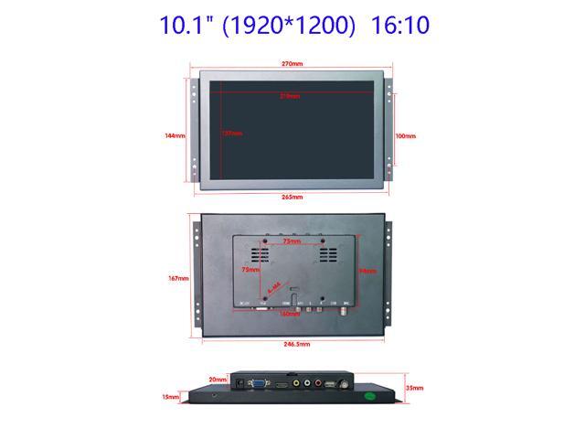 10 inch Industrial Display Touch Monitor 1920*1200 FHD Wide View Open ...