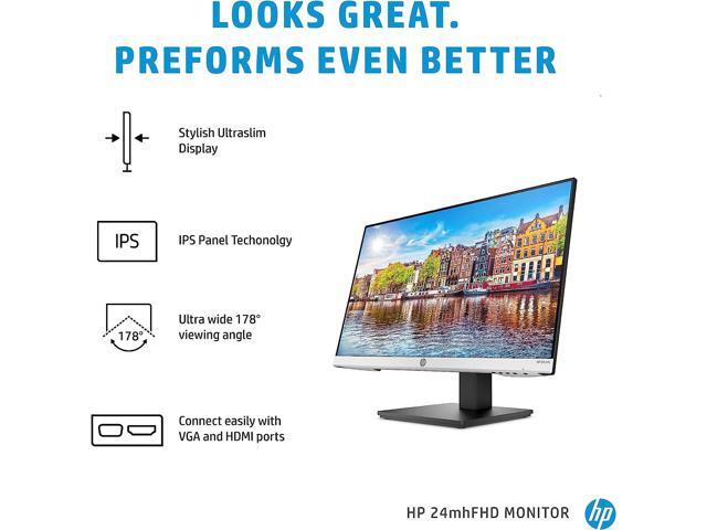 HP 24mh FHD Monitor - Computer Monitor with 23.8-inch IPS and Ultra ...