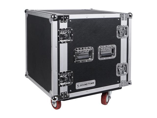 Sound Town 12U PA/DJ Rack/Road Case, 12-Space, with 17” Depth, Casters ...