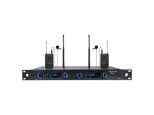 Sound Town 200 Channels Professional UHF Wireless Microphone System with Rack Mountable Metal ...