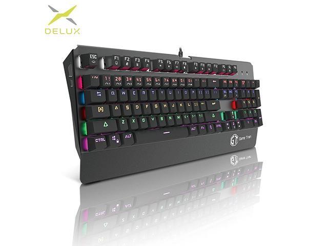 Delux KM06 Wired RGB Gaming Mechanical Keyboard 104 Standard Suspended ...