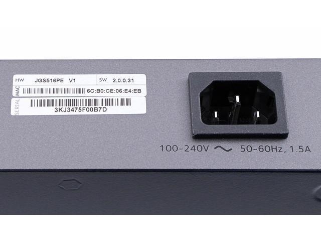 Refurbished: JGS516PE Netgear ProSafe Plus Switch, 16-Port w/ PoE ...