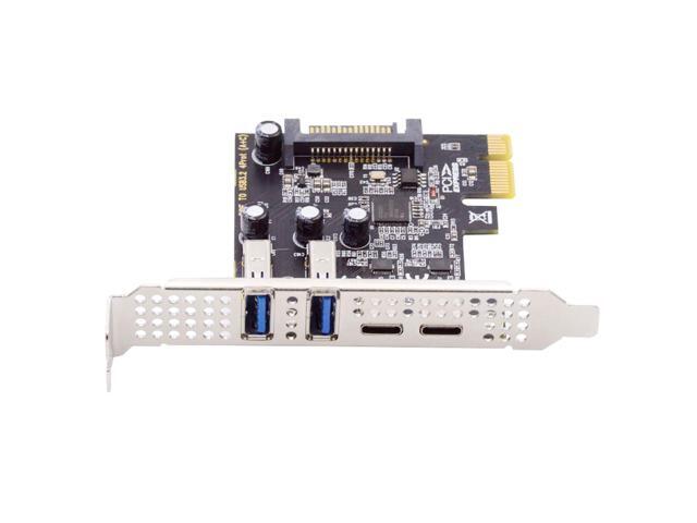 Xiwai USB3.1 Gen1 5Gbps Dual Type-A & Type-C USB-C Female to PCI-E Express 1x Card Adapter ...