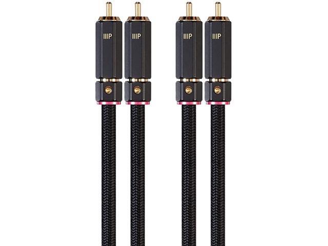 Male RCA Two Channel Stereo Audio Cable 3 Feet Black Gold Plated ...