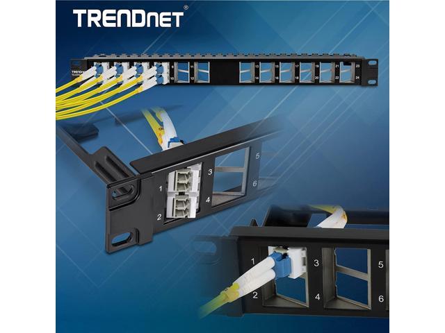 TRENDnet TC-KP24SA, 24-Port Blank Angled Keystone Shielded 1U Patch ...