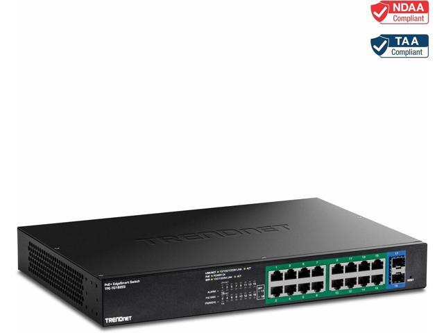 TRENDnet 18-Port Gigabit EdgeSmart PoE+ Switch, TPE TG182ES, 240W PoE ...