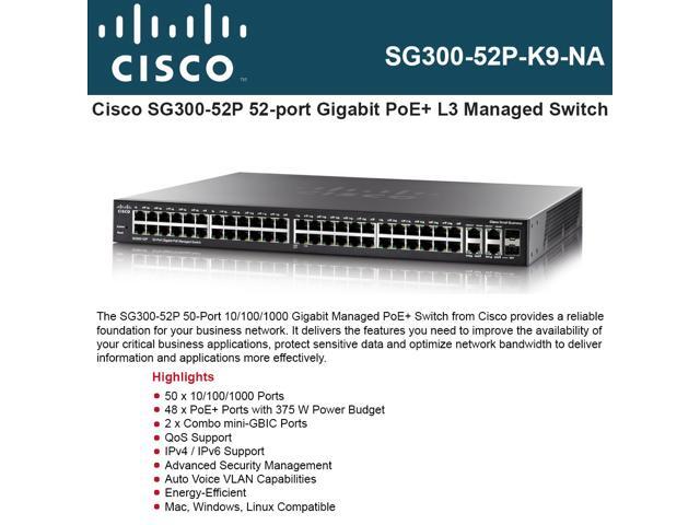 Cisco SG300-52P Layer 3 Switch - Newegg.com