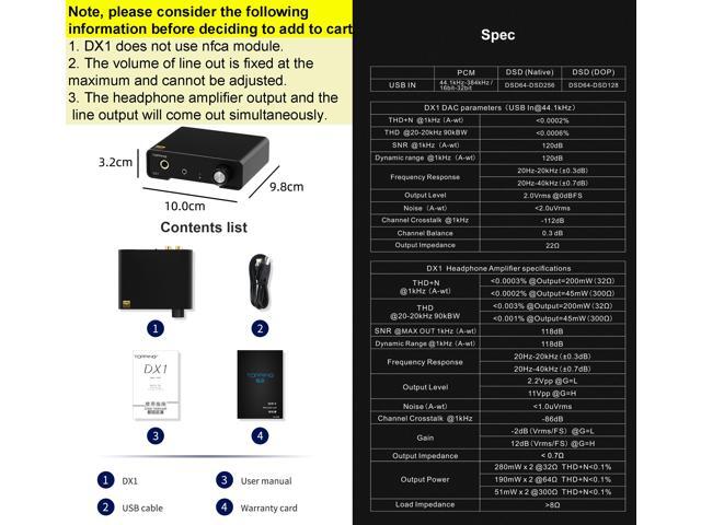 Topping DX1 Mini Stereo DAC Headphone Amplifier Combo - 280mW x2 ...